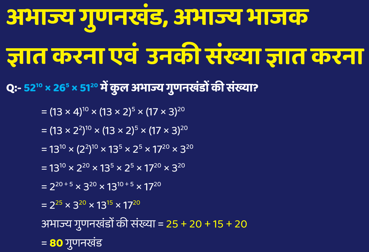 अभाज्य गुणनखंड, भाजक एवं उनकी संख्या ज्ञात करना - Hindi Tutor